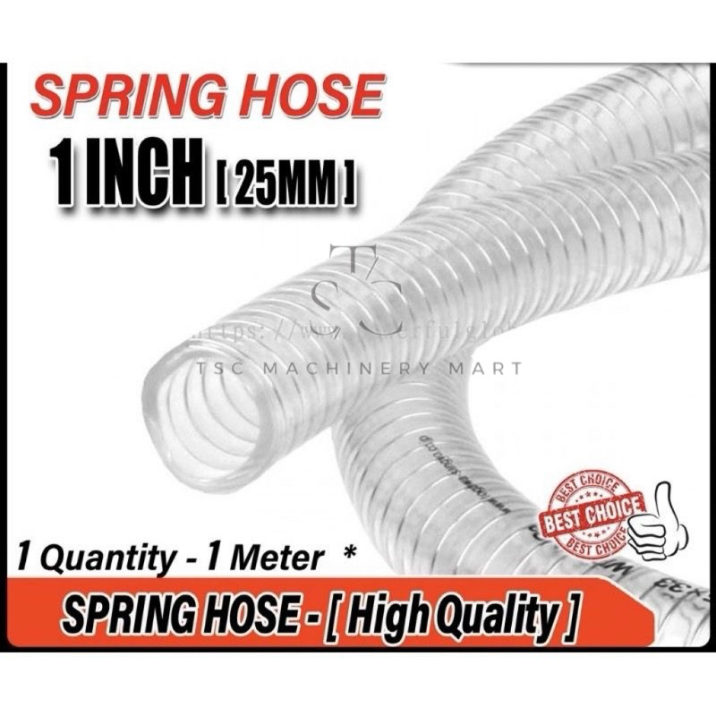 (Ready Stock) Price Per Meter Heavy Duty 1"Inchi(25mm) PVC Spring Hose ...