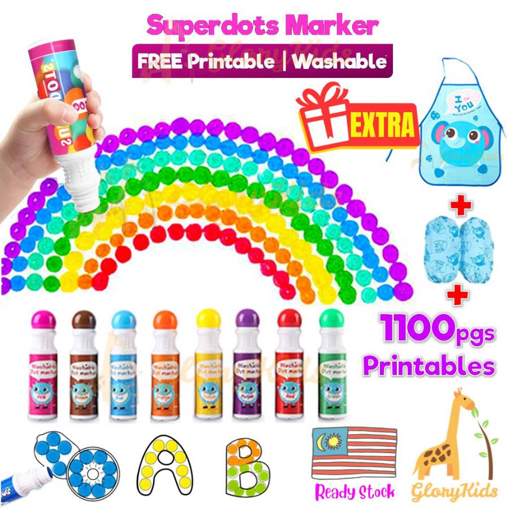 SUPERDOTS Dot Marker Kids | Washable Dot Dot Pen | Kids Art Marker ...