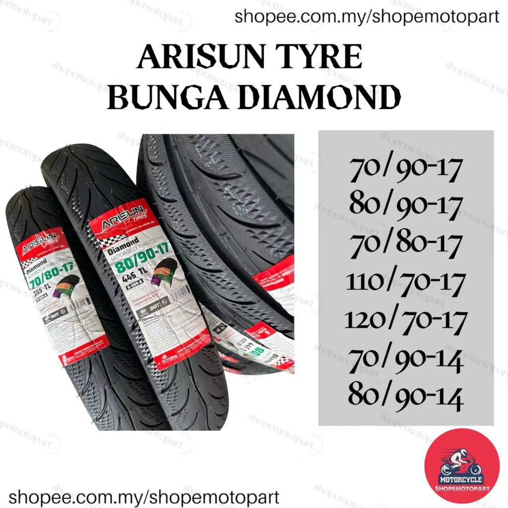 ARISUN TYRE TAYAR BUNGA MAXXIS DIAMOND H999A 70/90 80/90 14 17 110/70 ...
