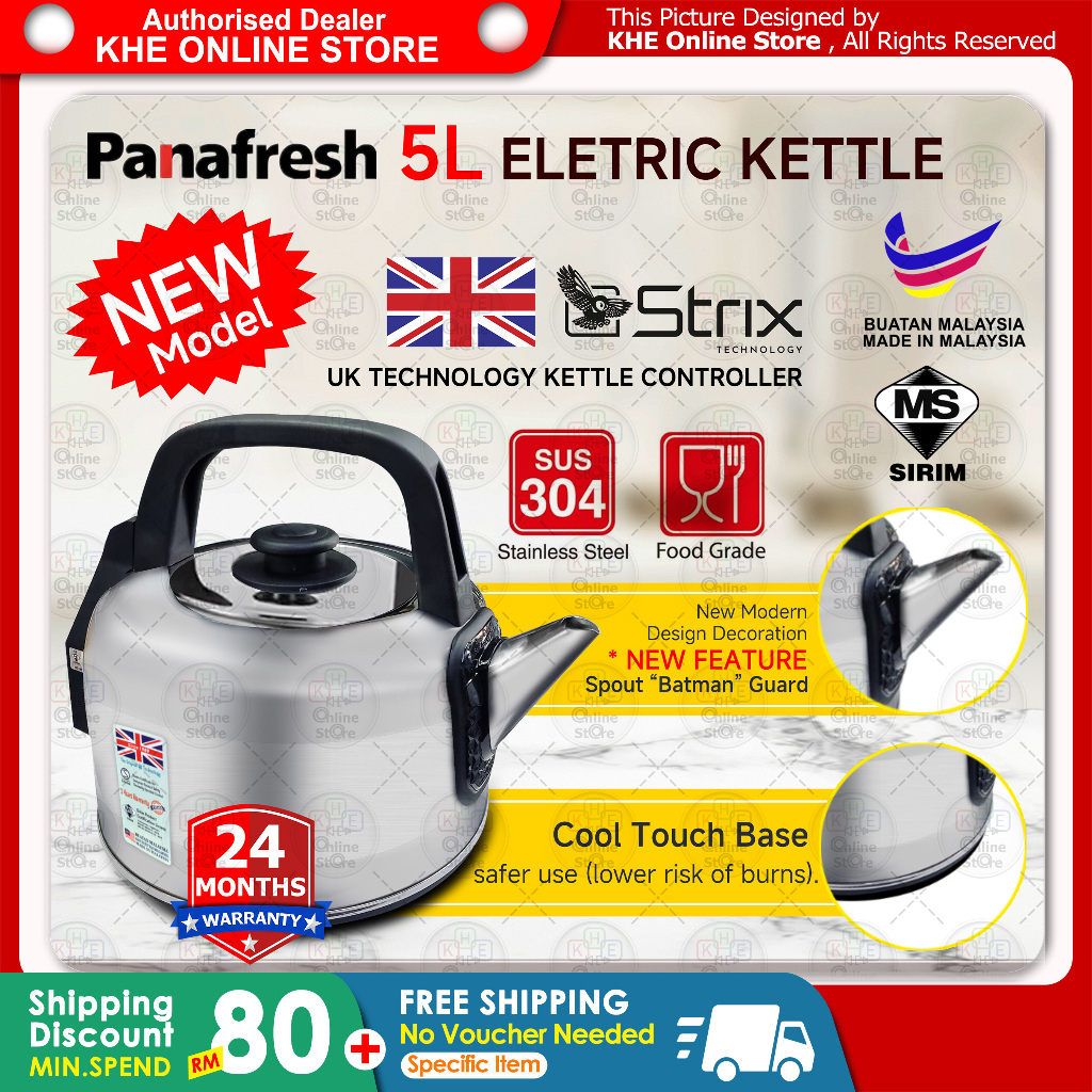 [Sirim] Panafresh 5.0L SUS304 Stainless Steel Electric Kettle Cerek ...