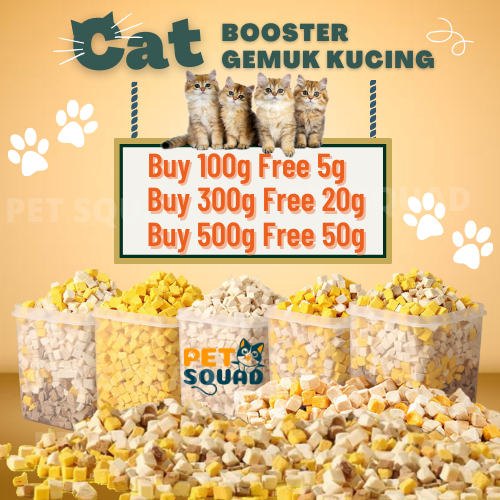 Booster Gemuk Kucing Booster Kucing Pet Freeze Dried Chicken Cube Egg ...