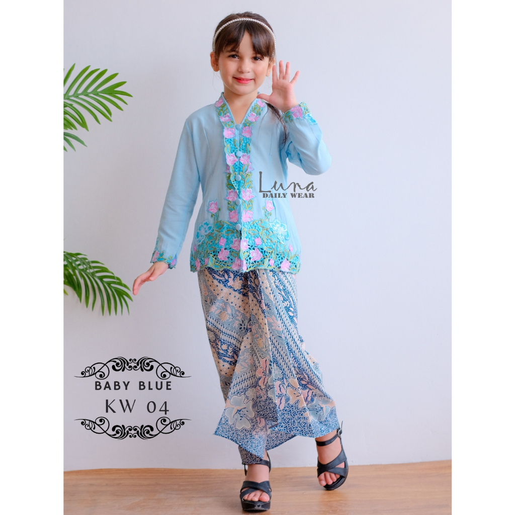 Product Name : (ONE SET) Kebaya Inara Sulam Warna| Kebaya Kanak-Kanak | Kebaya Budak | Kebaya ...
