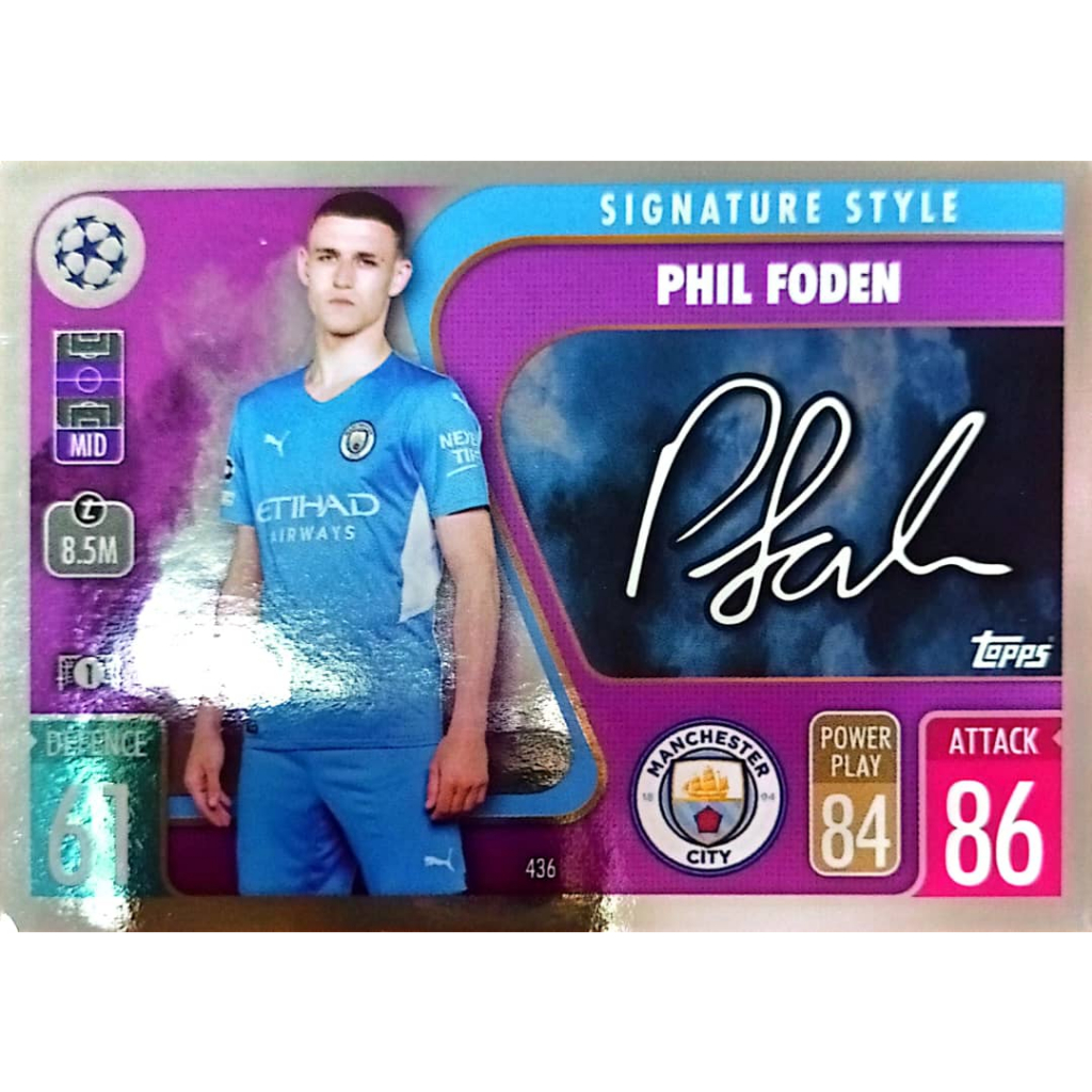 TOPPS MATCH ATTAX TRADING CARD GAME TCG MANCHESTER CITY FC PHIL FODEN ...