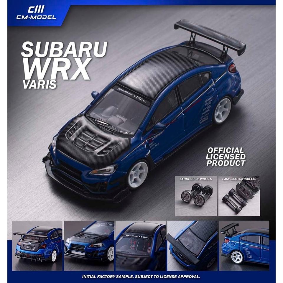 CM Model 1/64 Subaru WRX STi S4 WideBody - BLUE W/EXTRA SET WHEEL ...