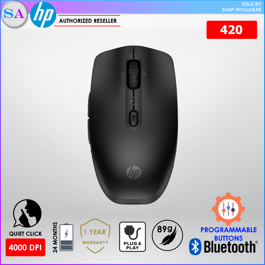 HP 420 Programmable Bluetooth Mouse 7M1D3AA - BLACK | Shopee Malaysia