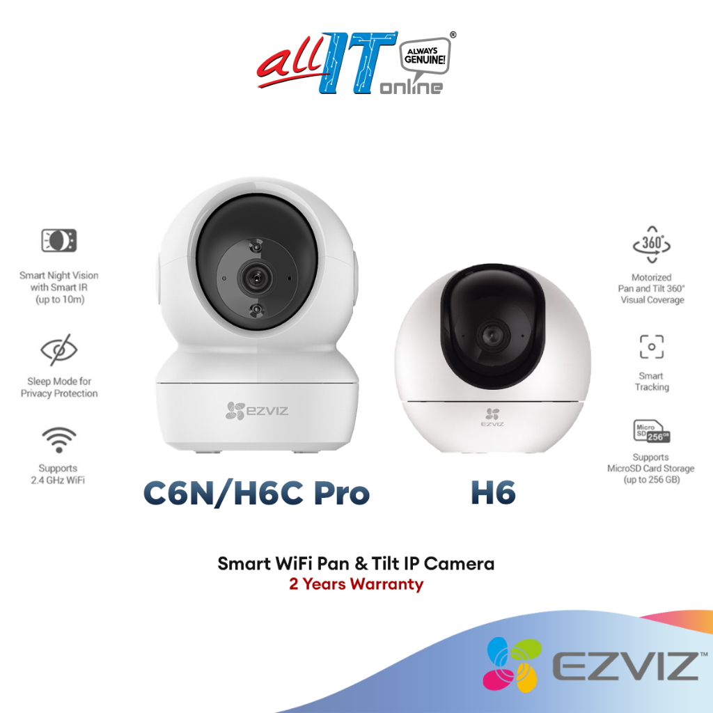Ezviz C6N 1080p 2MP / C6N 2K QHD 4MP / H6 3K 5MP / H6C Pro 1080p 2MP ...