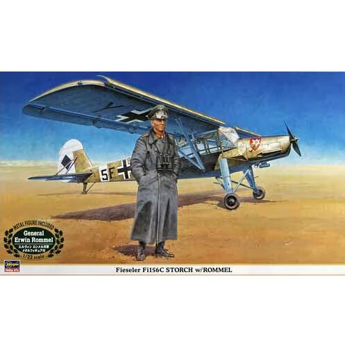 Hasegawa 1/32 08165 Fieseler Fi156C Storch w/Rommel (Metal Figure ...