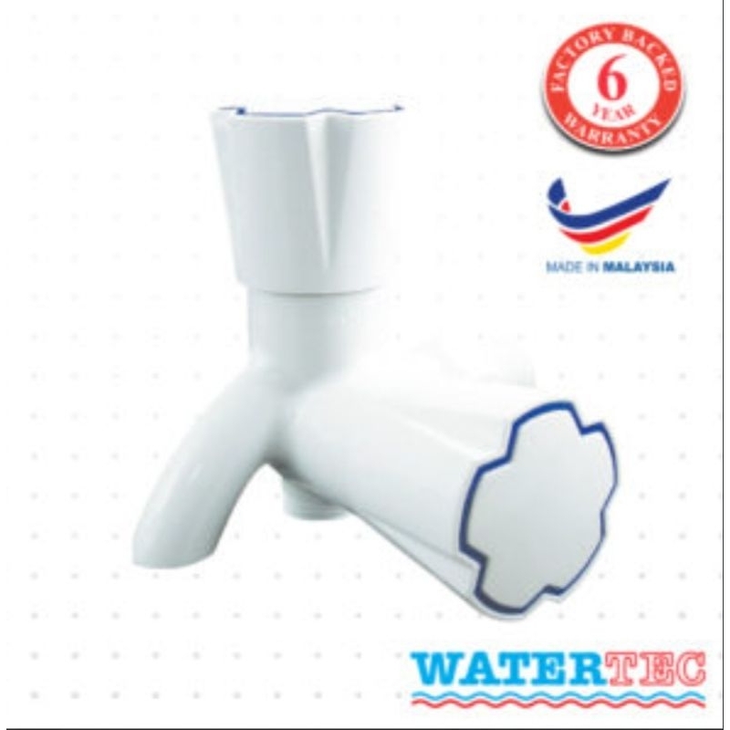WATERTEC PREMIUM PVC TWO WAY BIB TAP M701/TWO WAY KEPALA HOSE BILIK AIR/KEPALA PAIP DUA KEPALA ...