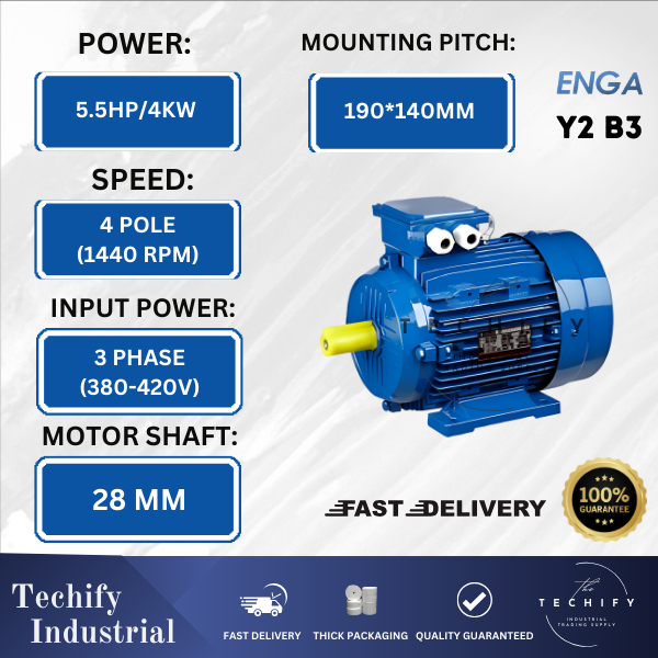 5.5HP(4KW) 4POLE / 2POLE Three Phase ENGA Motor Y2 B3 Foot Mounting ...
