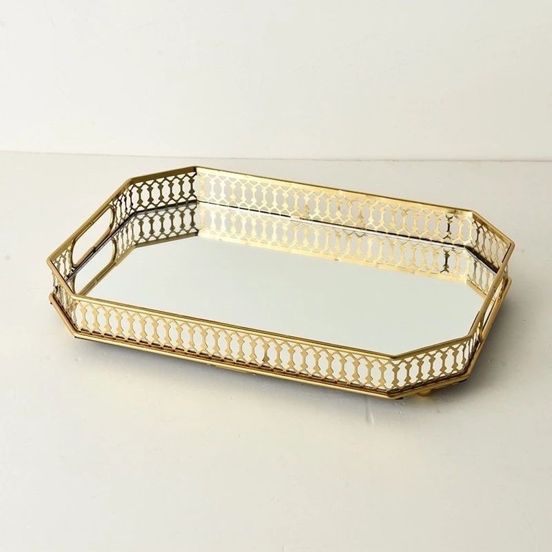 Metal Tray NEW DESIGN Decorative Organizer Dessert Serving Plate Home ...