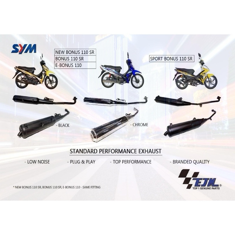 SYM EBONUS 110 SEMUA JENIS 28MM RACING EKZOS PIPE STD OPEN E POWER ...
