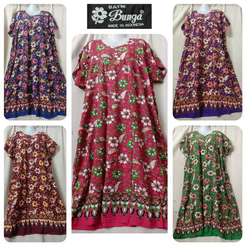 B5 (Size 5XL) (Bunga) Baju Tidur Batik/Baju Batik | Batik Night Dress ...