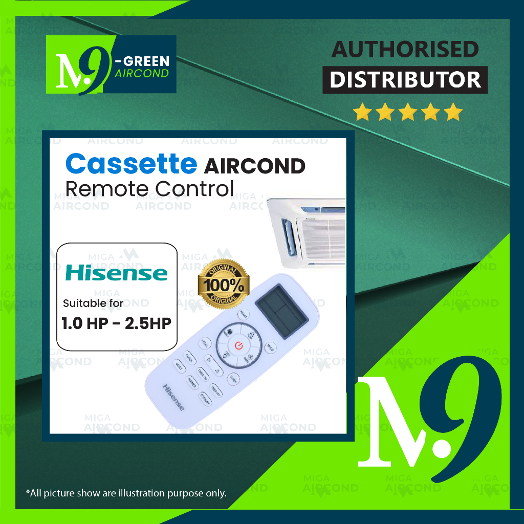 ORIGINAL/GENUINE] Hisense Cassette Remote Control AUC20QFGS AUC25QFGS ...
