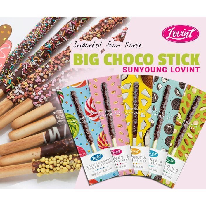 Korea Lovint Choco Stick Crunky Peanut Almond Popping Candy Halal 54g ...