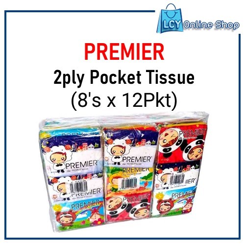 Premier 2ply Pocket Tissue (8's x 12Pkt) | Shopee Malaysia