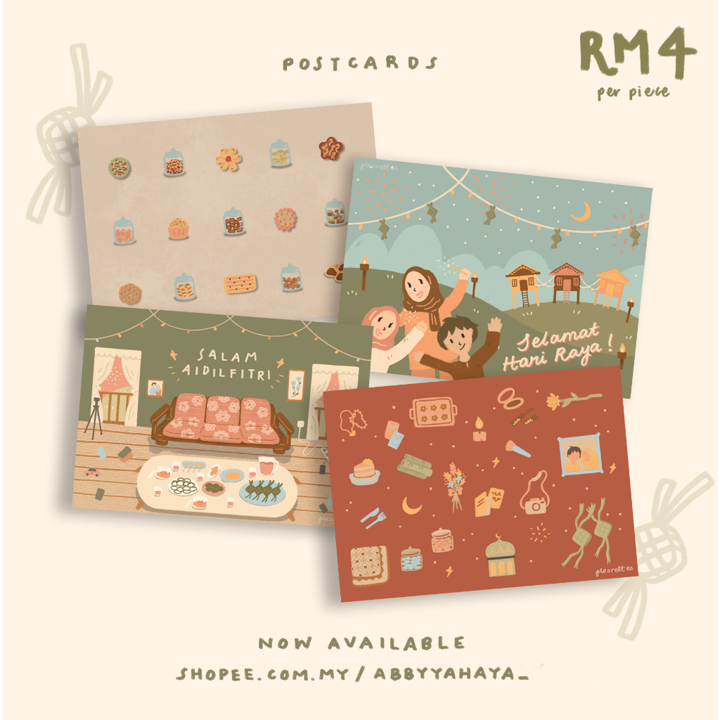 raya postcard / art print a6 260gsm by fleorettes | Shopee Malaysia