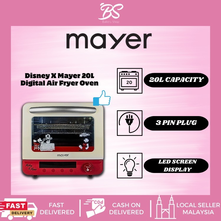 Disney X Mayer 20L Digital Air Fryer Oven with Steam MMAO20 BS Bakery ...