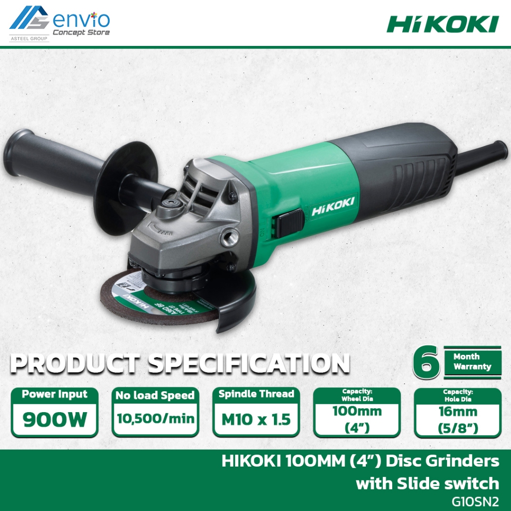 HIKOKI G10SN2 100mm (4") DISC GRINDERS WITH SLIDE SWITCH | Shopee Malaysia