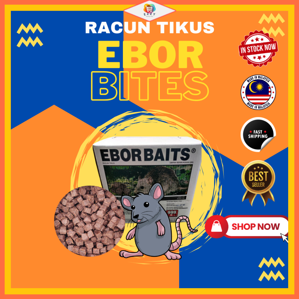 Racun tikus Rat poison EBOR BAITS 10Kg guna di rumah kebun dapur kedai ...