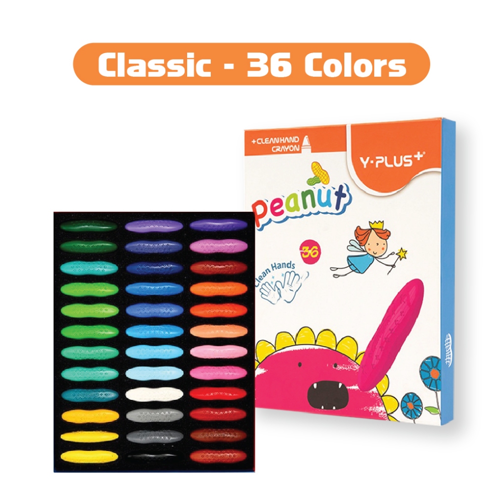Y Plus Peanut Crayon 12 24 36pcs Crayon Set Classic Set Non-Toxic ...