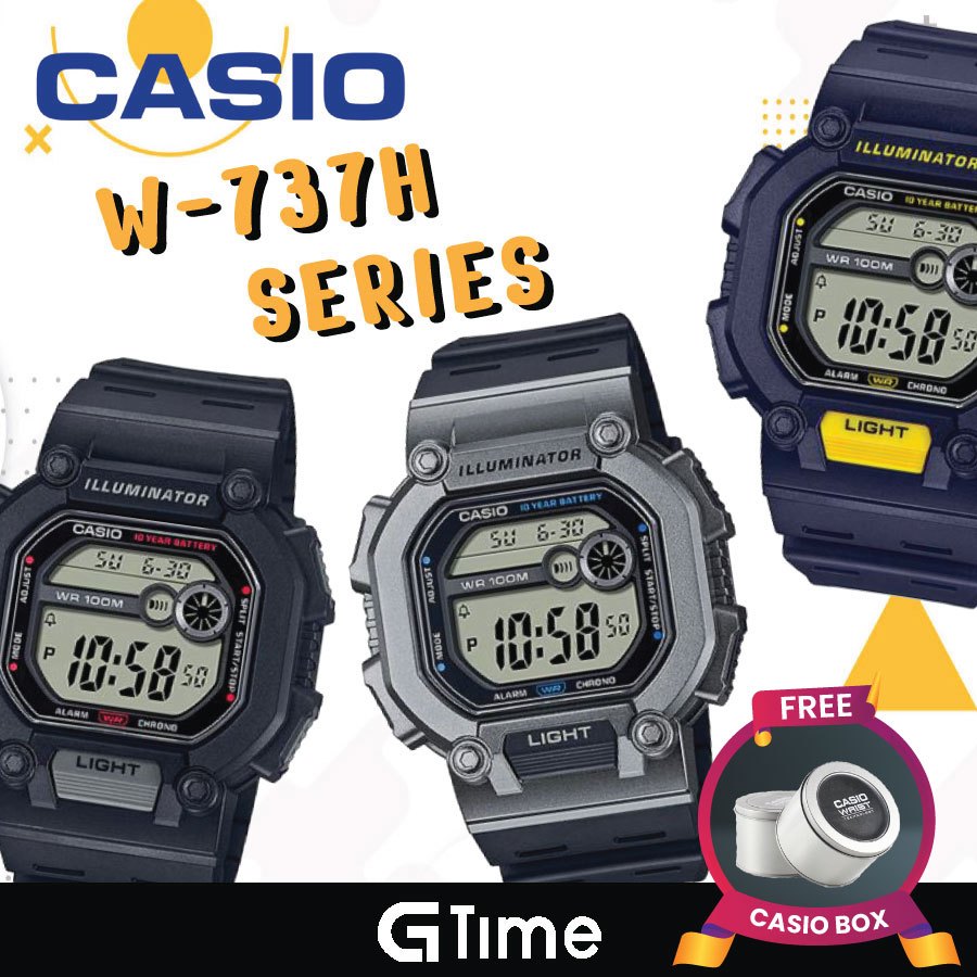 [1YR WARRANTY] CASIO W-737H SERIES MEN DIGITAL WATCH W-737H-1A W-737H ...