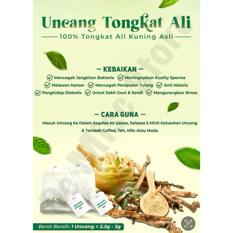 100% Original 2.5g Uncang Tongkat Ali Kuning Loose Pack | Shopee Malaysia
