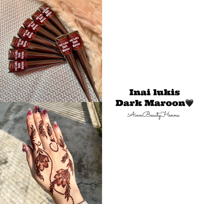 INAI LUKIS DARK MAROON / maroon gelap | Shopee Malaysia