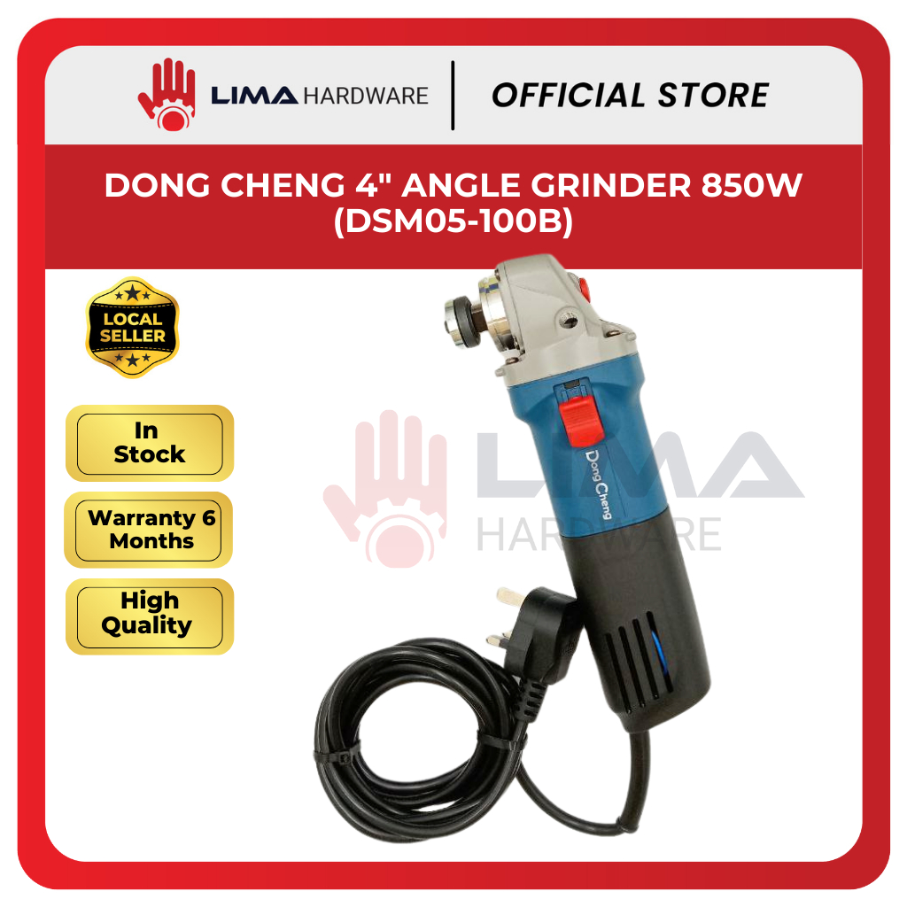 DONG CHENG DSM05-100B Angle Grinder 850W, Pengisar Sudut, Mesin Canai Potong Besi - 4Inch ...