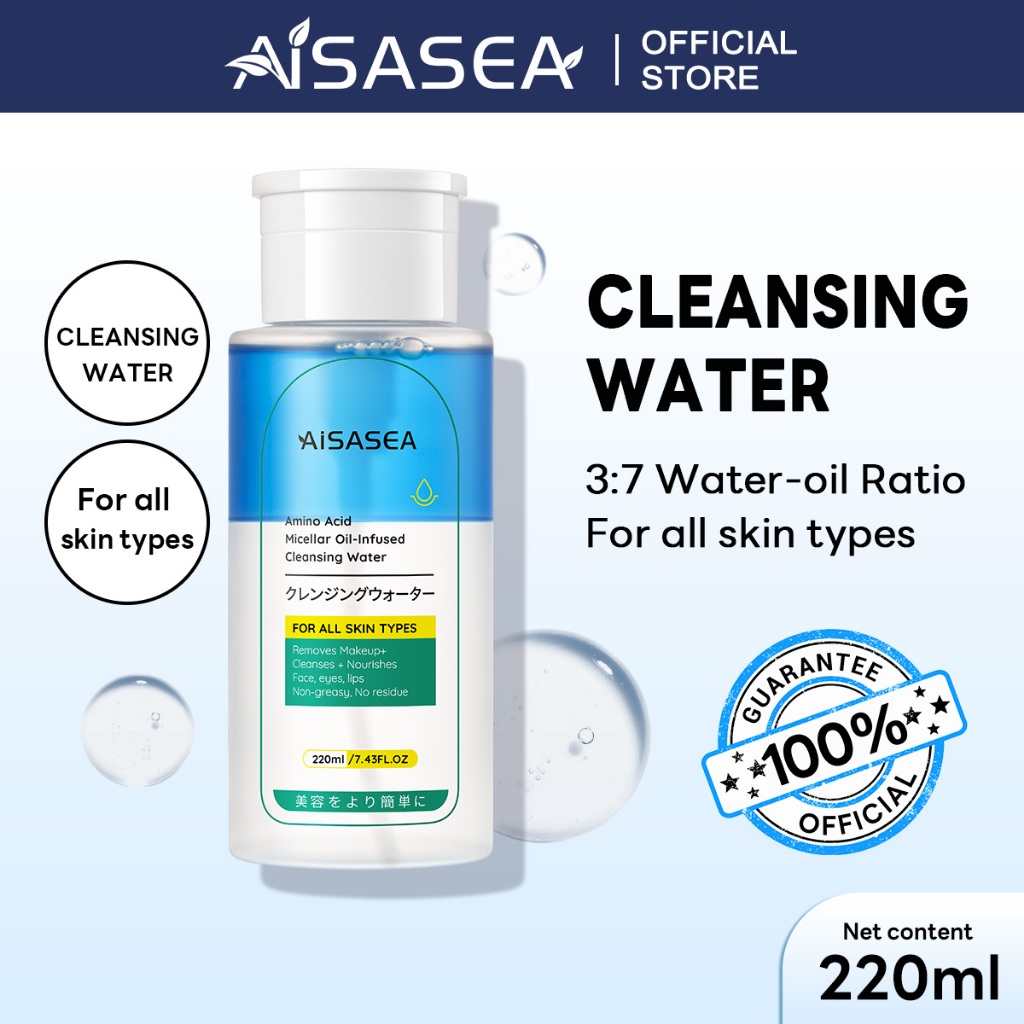 AISASEA Amino Acid Eye and Lip Micellar Oil-Infused Cleansing Water ...