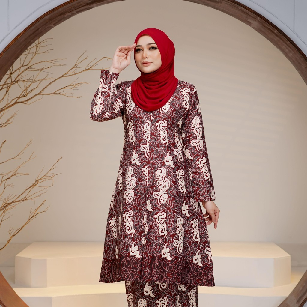 KEBARUNG COTTON BATIK LEONA - SAIZ XS SEHINGGA PLUS SIZE 5XL - RAYA 2024 BY MY MOM COLLECTION ...
