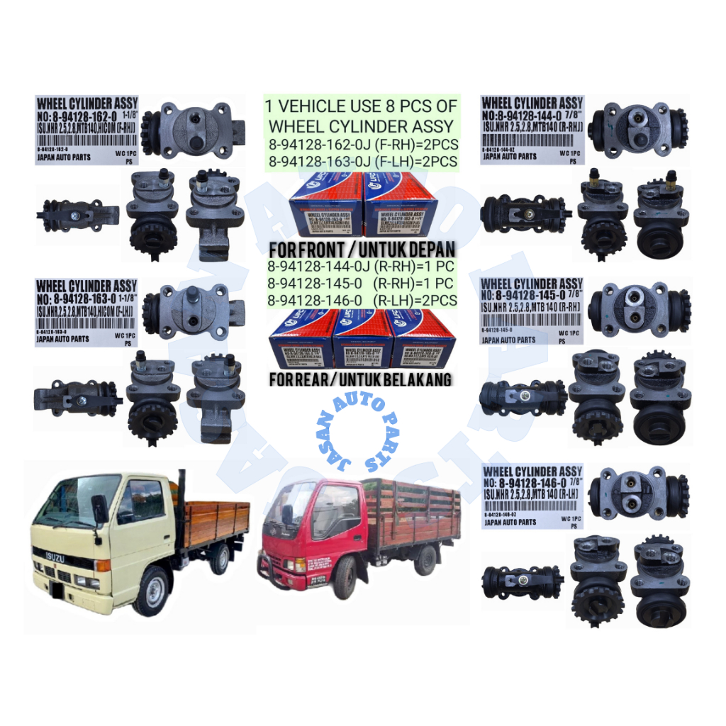 ISUZU NHR 2.5,2.8, HICOM MTB140,HICOM PERKASA WHEEL CYLINDER ASSY/BRAKE ...