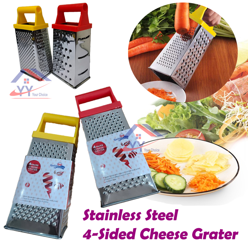 8" Stainless Steel 4-Sided Food Grater Vegetable Cheese Shredder/4 ...