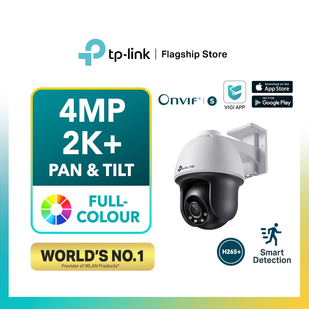 TP-Link 4MP AI CCTV VIGI C540 & C540-W - Outdoor Pan Tilt Full-Color ...