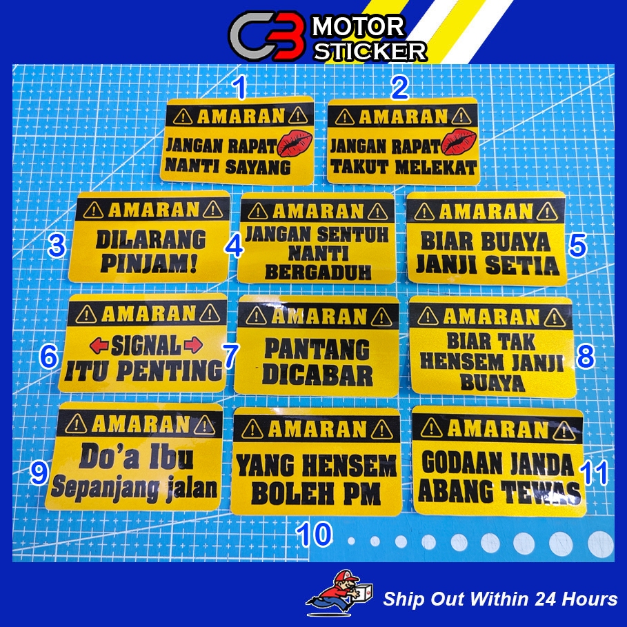 STIKER AMARAN JANGAN RAPAT Do'a IBU SIGNAL ITU PENTING STICKER MOTOR ...