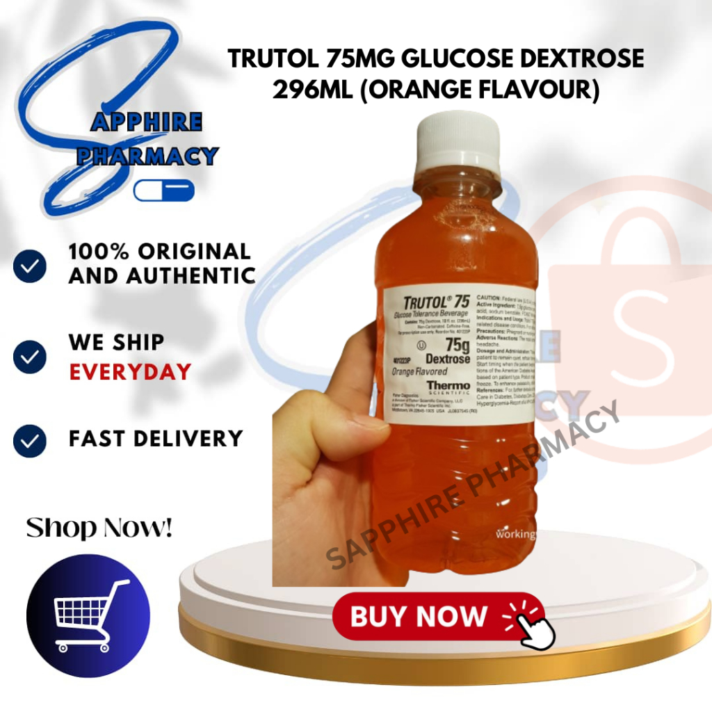 TRUTOL 75 GLUCOSE TOLERANCE TEST BEVERAGE 296ML | ORANGE FLAVOUR 296ML ...