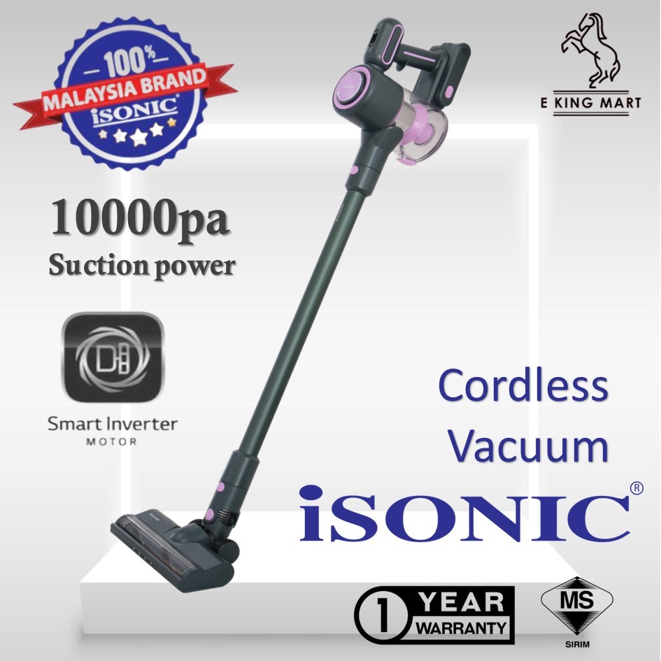 iSONIC Handheld Cordless Stick Vacuum Cleaner Battery Charge IVC-SV018 150W Strong Suction ...