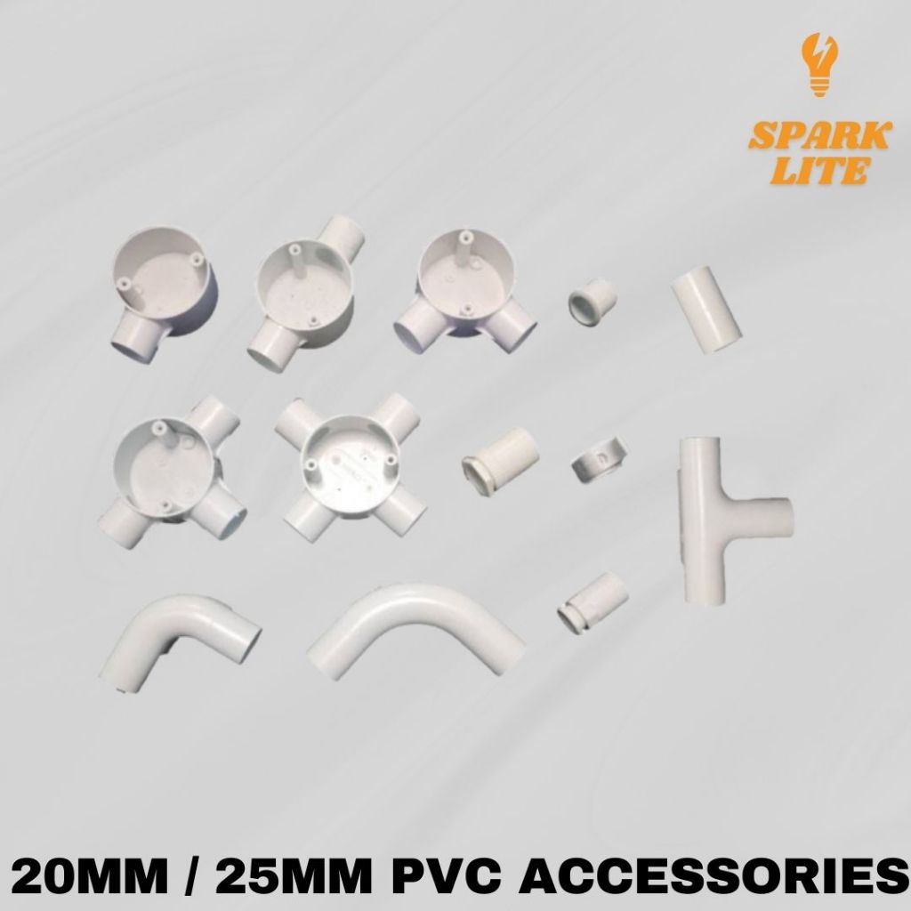 PVC Conduit Pipe Wiring Fitting Accessories - 20mm(3/4")/ 25mm(1 ...