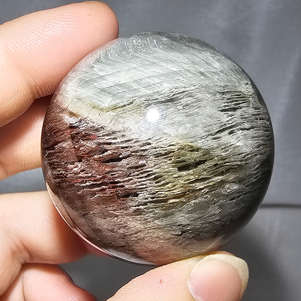 Lodolite Quartz Sphere / Lodolite Phantom Crystal Sphere /幽灵球 /千层幽灵 ...