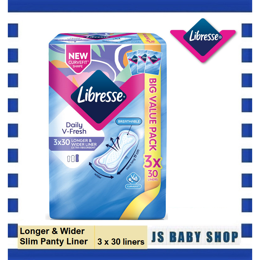 Libresse Longer & Wider Slim Panty Liner (3 x 30s) | Shopee Malaysia