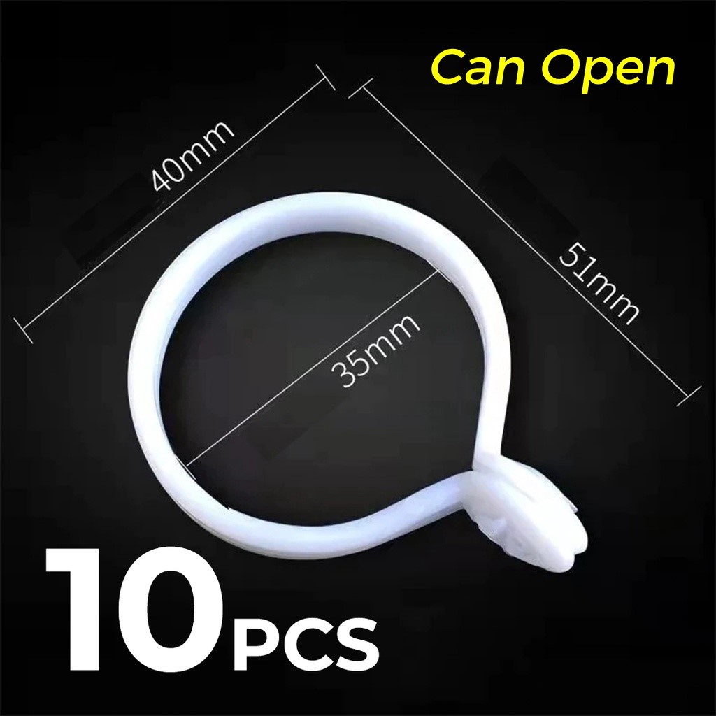 Openable Curtain Rod Ring Hook Eyelet Ring Hanging Buckle Hanger Hook ...