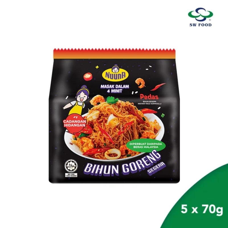 Ready Stock!! Nuuna Bihun Goreng Segera Pedas | Asli 5pack | Shopee ...