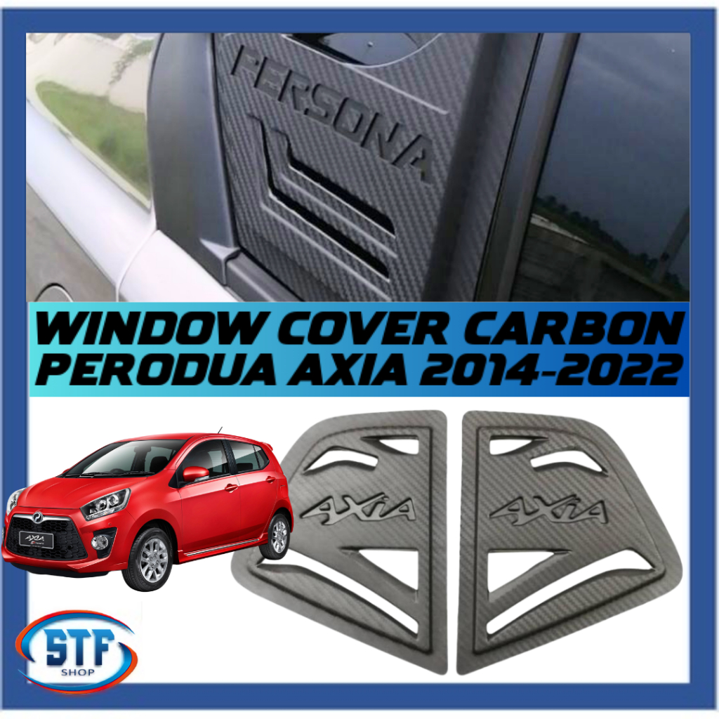 Perodua Axia ( 2014-2022 )Rear Window Side Louver Cover-Carbon Look ...