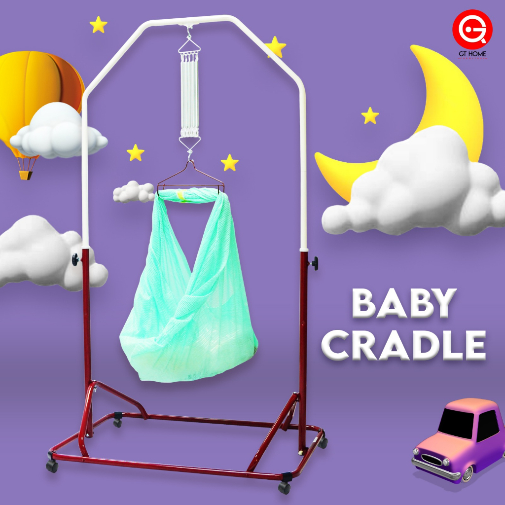 (READY STOCK) New Design Baby Cradle/ Baby Spring Cot Stand / Buaian ...