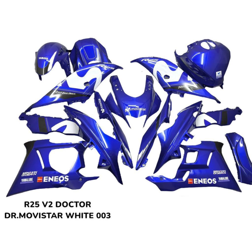 Original Doctor Yamaha R25 V1 V2 Body Cover Set Coverset Full Set Siap ...