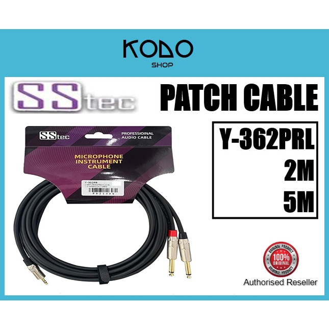 SSTEC Y-362PR 3.5MM STEREO PLUG TO DUAL 6.3MM MONO PLUG Y-CABLE (1M/2M ...