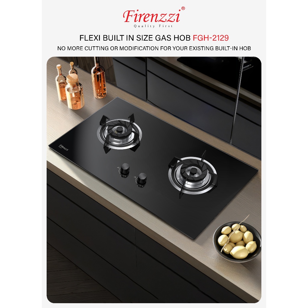 Firenzzi Flexi Built-In Size Gas Hob (10kW) FGH-2129 | Shopee Malaysia