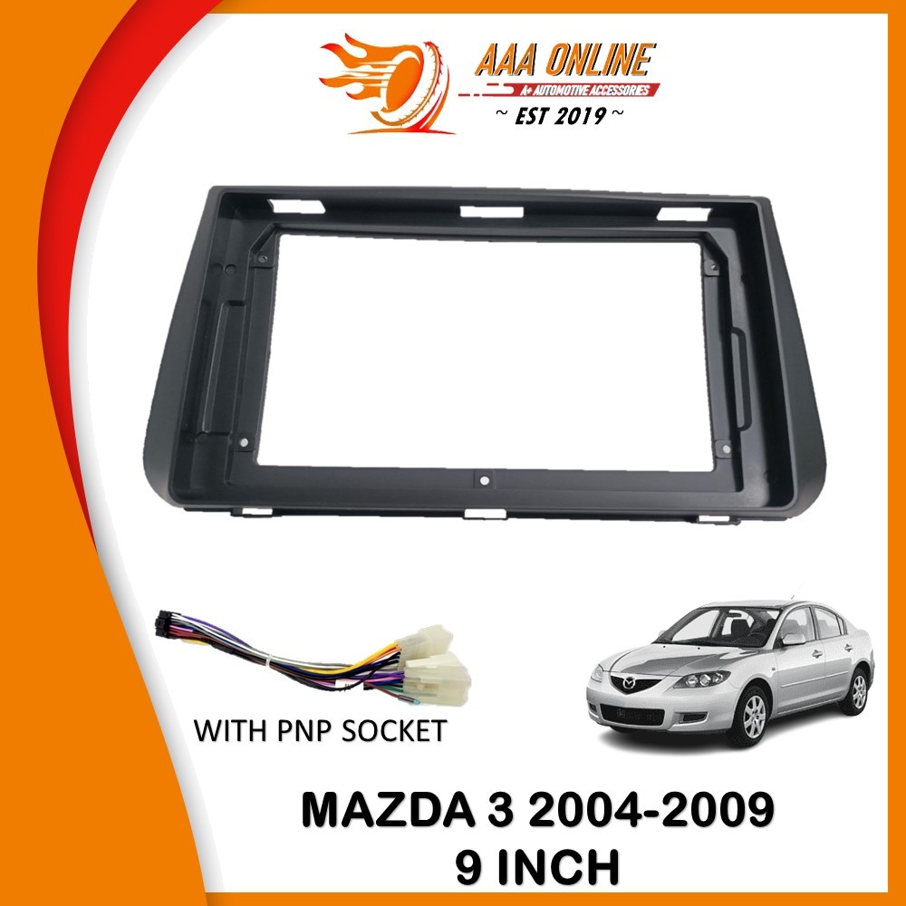 Android Player Casing MAZDA 3 9''-2004-2014-BLACK (WIth PNP Socket ...