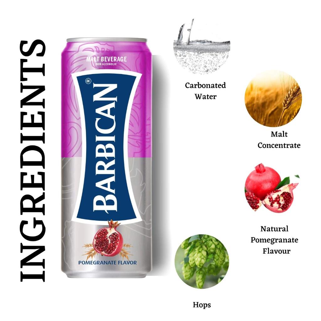 Barbican Can (250ml × 4 Pieces) 1 Box - Pomegranate (Non-Alcoholic ...