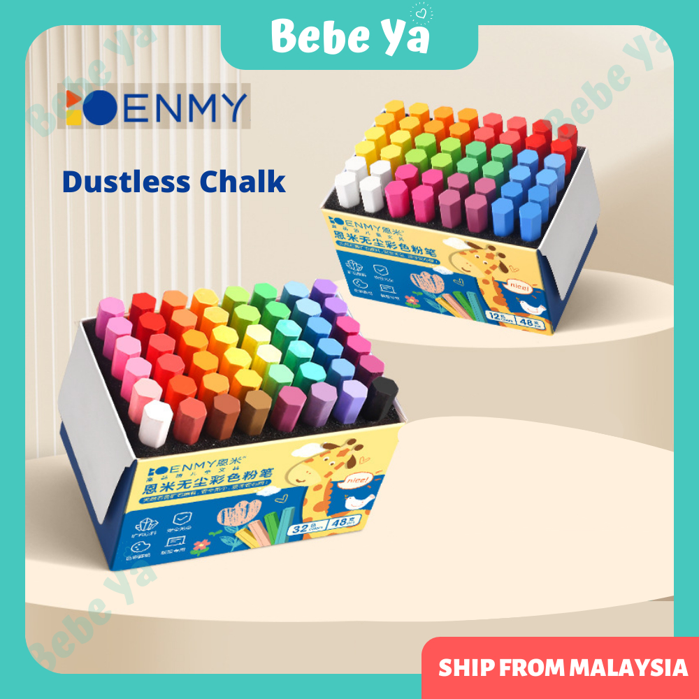 Enmy Dustless Colour Chalk 48 pcs (24/36 Colour) - Mix Colour ...