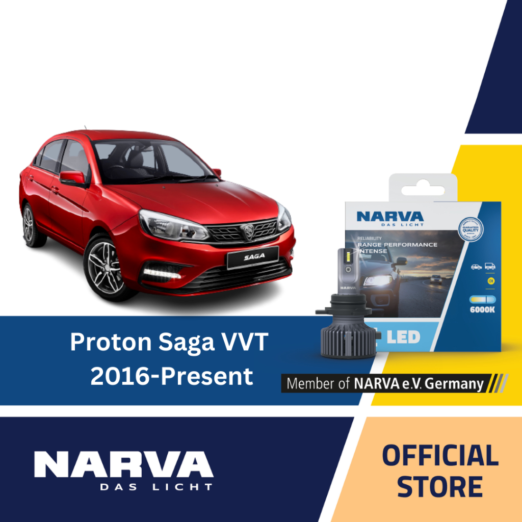 NARVA Car Headlight Halogen / LED Bulbs Set Proton Saga VVT (2016 ...